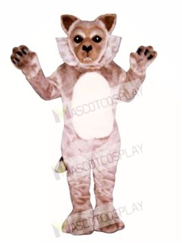 Cute Timber Wolf Mascot Costume